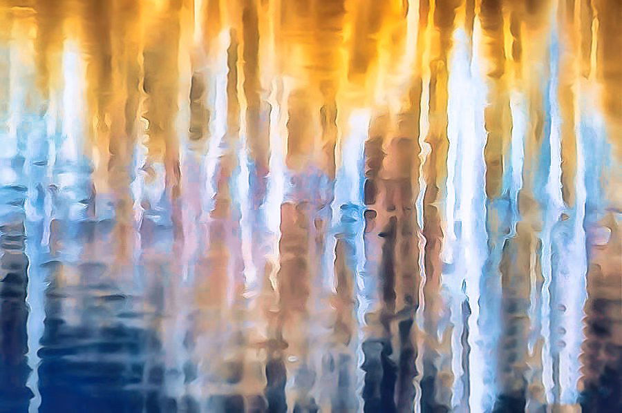 Abstract of Birch Trees Relefction on Frozen Pond - Weekly Challenge ...